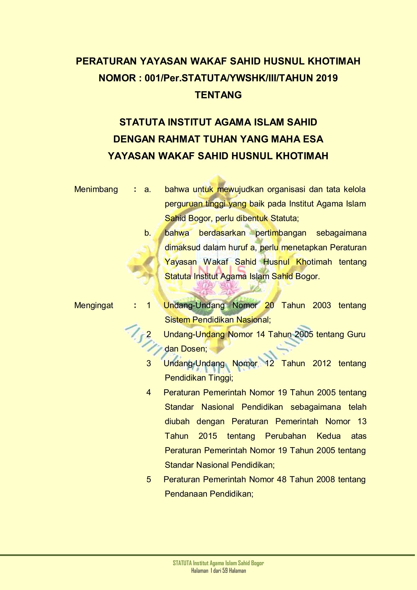 Statuta INAIS - LPM INAIS